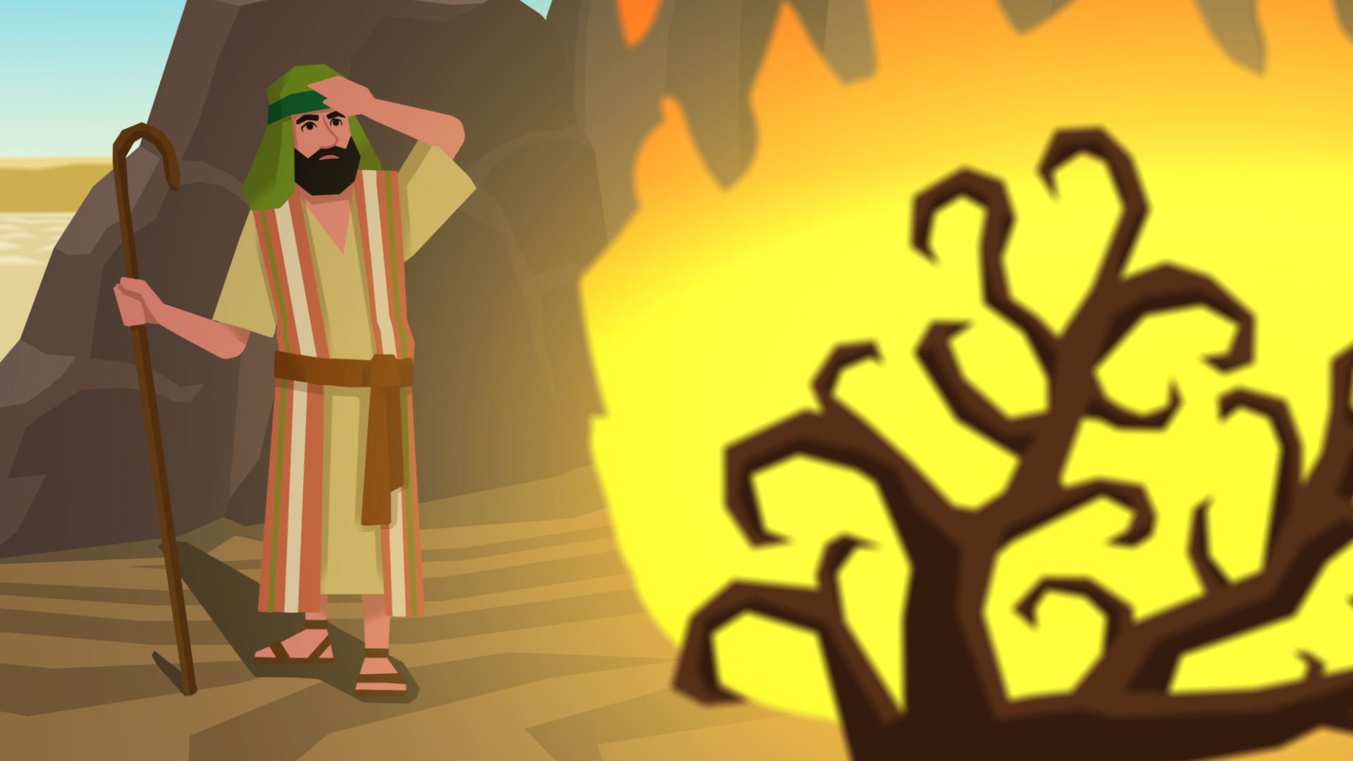 Kurzfilm 1 zu 2. Mose 3: Mose und der brennende Dornbusch